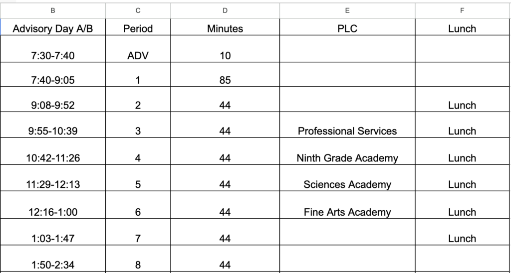 Bell Schedules - Abraham Lincoln High School
