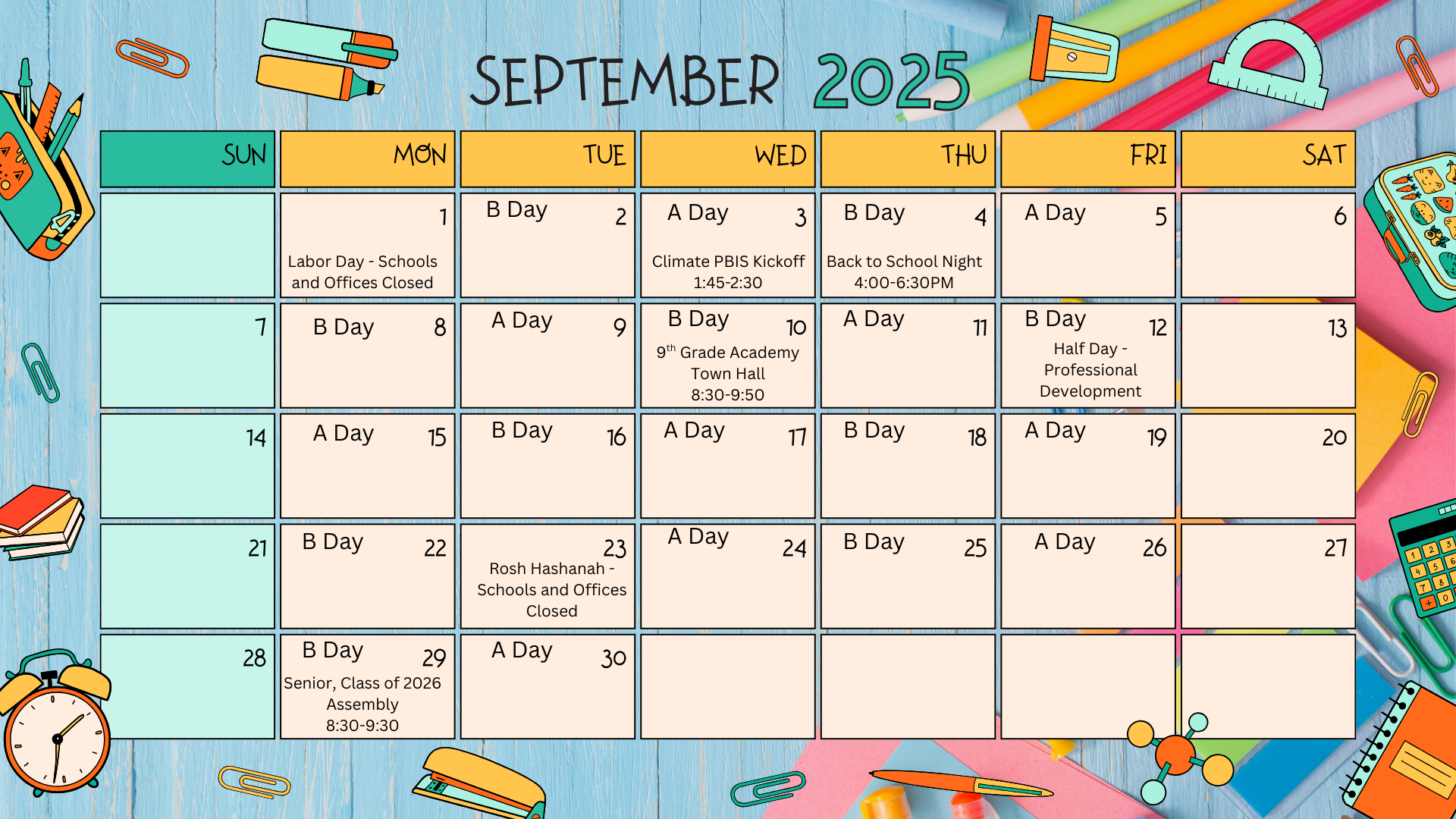 Calendar and Bell Schedule - Abraham Lincoln High School
